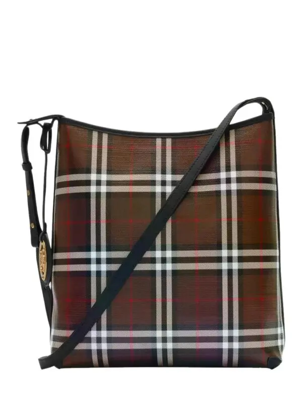 Burberry Small Check Shoulder Bag - Brown
