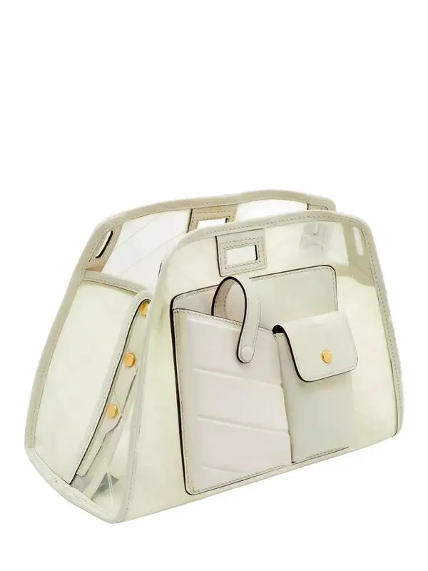 Fendi 2019 Peekaboo Pocket Clutch Bag - White