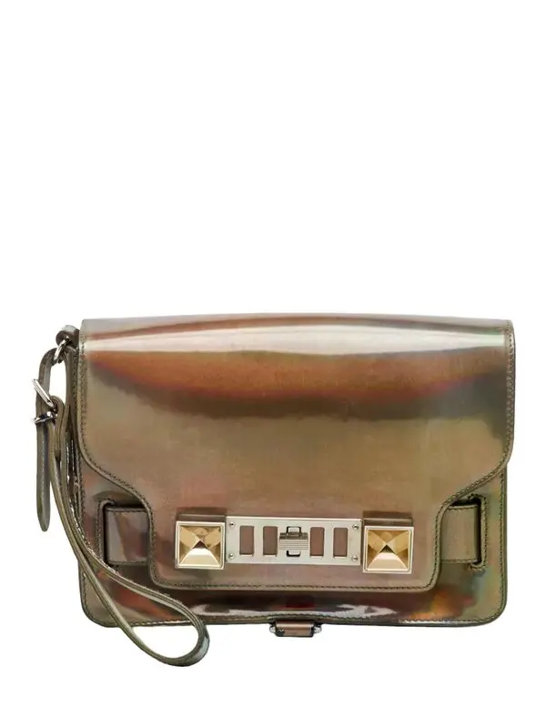 Proenza Schouler Medium Ps11 Metallic Holographic Clutch Bag - Brown