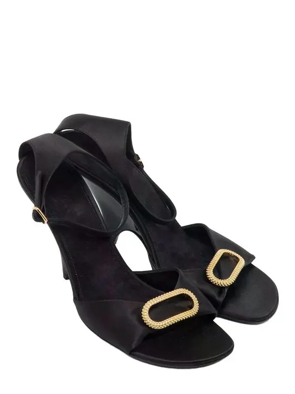 Loro Piana Olympia Heeled Sandals - Black