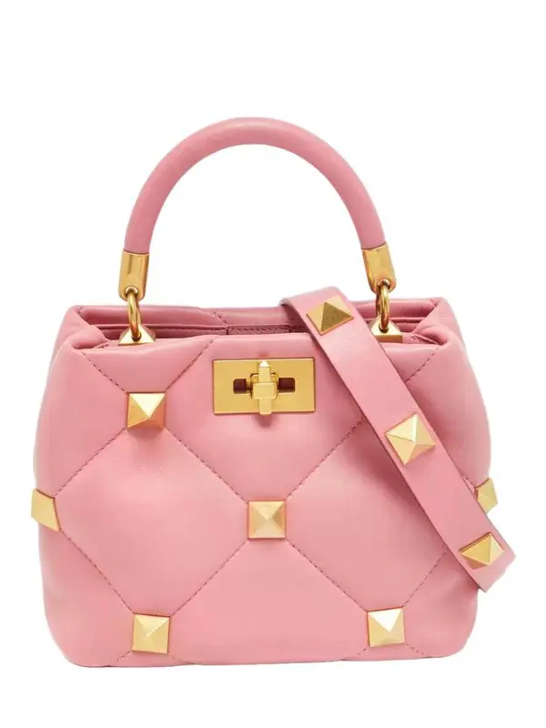 Valentino Garavani Small Roman Stud Top Handle Bag - Pink