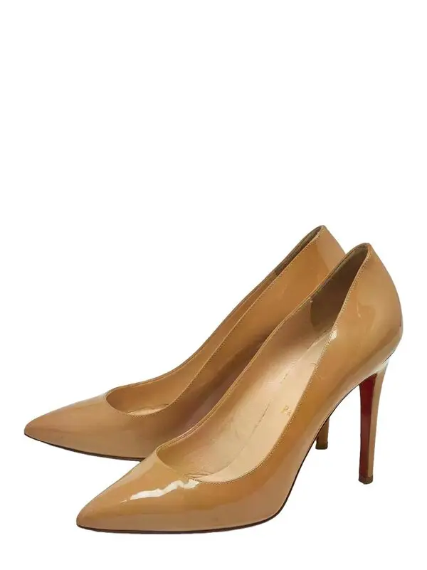 CHRISTIAN LOUBOUTIN So Kate Patent Leather Pointed Toe Stiletto Pumps - Neutrals