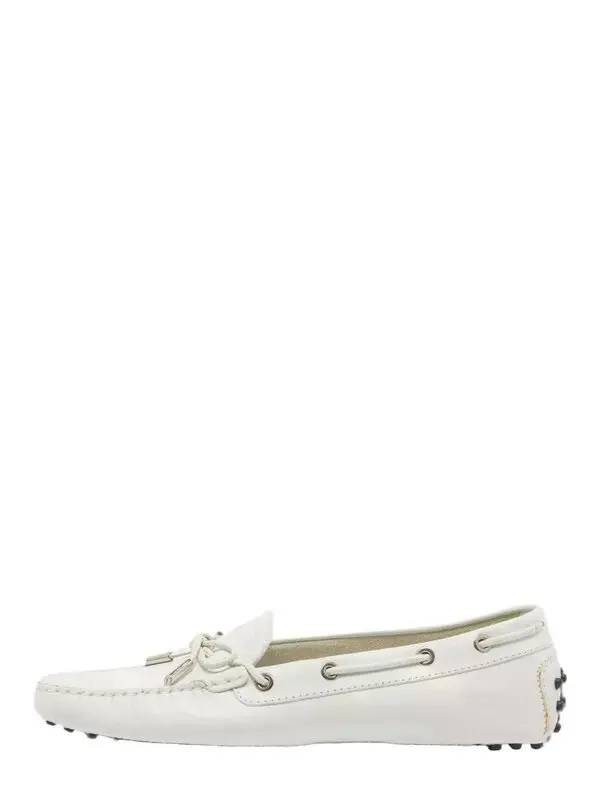 TOD'S Gommino Bow Loafers Leather - White