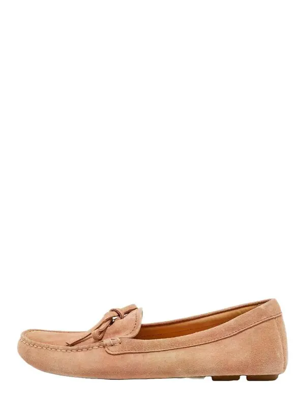Prada Suede Bow Detail Loafers - Neutrals