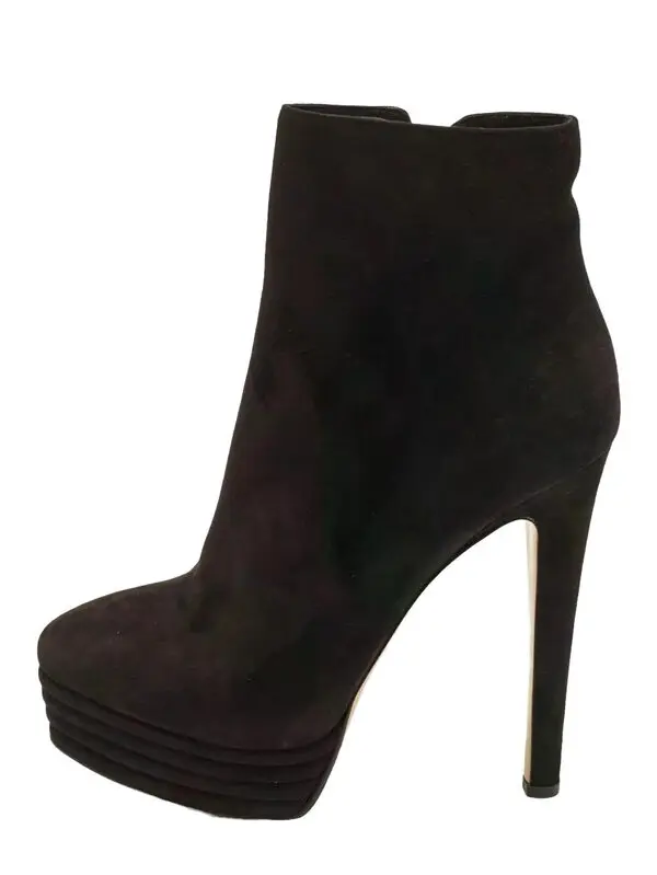 LE SILLA Suede Platform Ankle Boots - Black