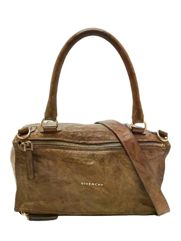 Givenchy Pandora Crackle-leather Satchel Bag - Brown