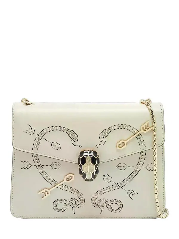 BVLGARI Small Pop Heart Serpenti Forever Leather Shoulder Bag - Neutrals