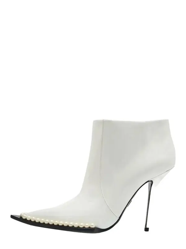 Dolce & Gabbana Dardinale Pearl-embellished Ankle Boots - White