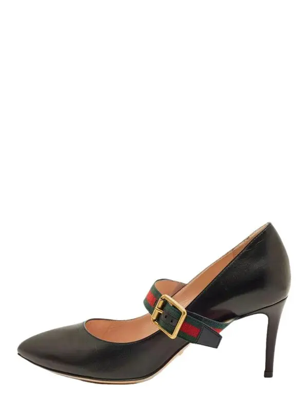 Gucci Sylvie Mary Jane Pumps - Black