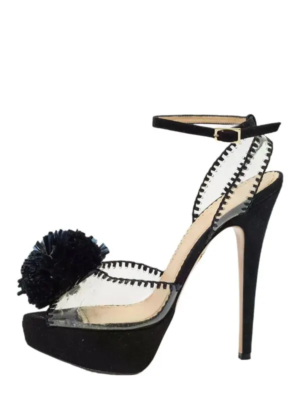 CHARLOTTE OLYMPIA Pomeline Pom-pom Platform Stiletto Sandals - Black