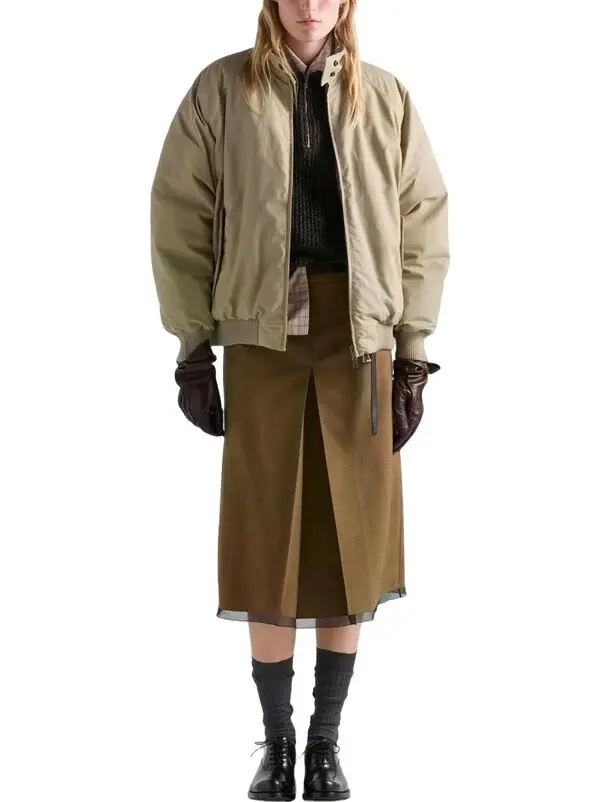 Prada Technical Poplin Down Jacket - Neutrals