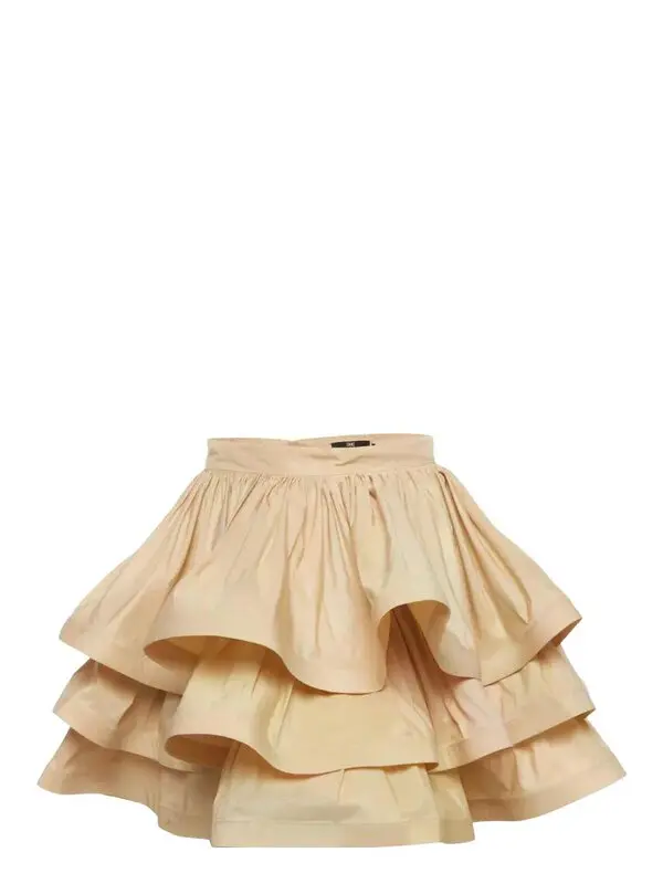 Elisabetta Franchi Tiered Ruffle Mini Skirt - Neutrals