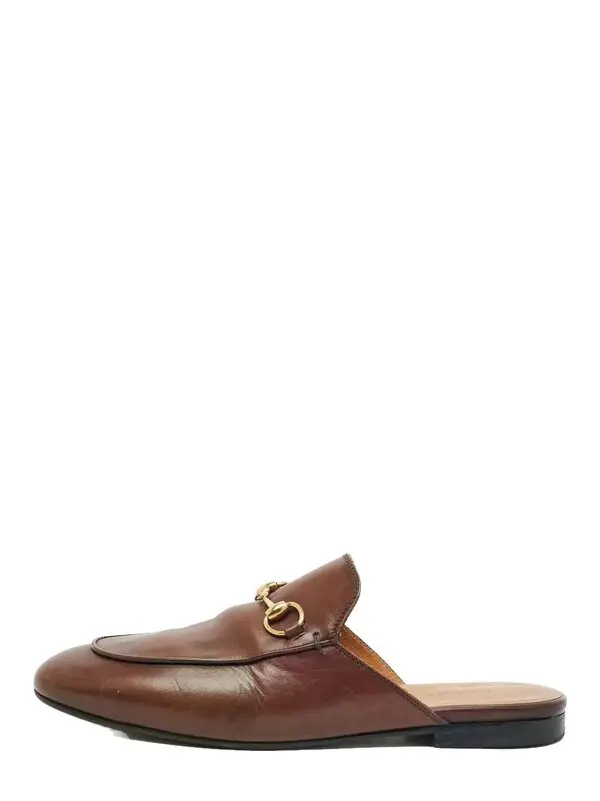 Gucci Princetown Horsebit Leather Mules - Brown
