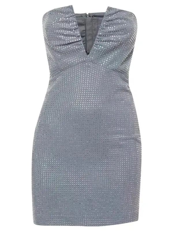 Roland Mouret Strapless Embellished Mini Dress - Grey