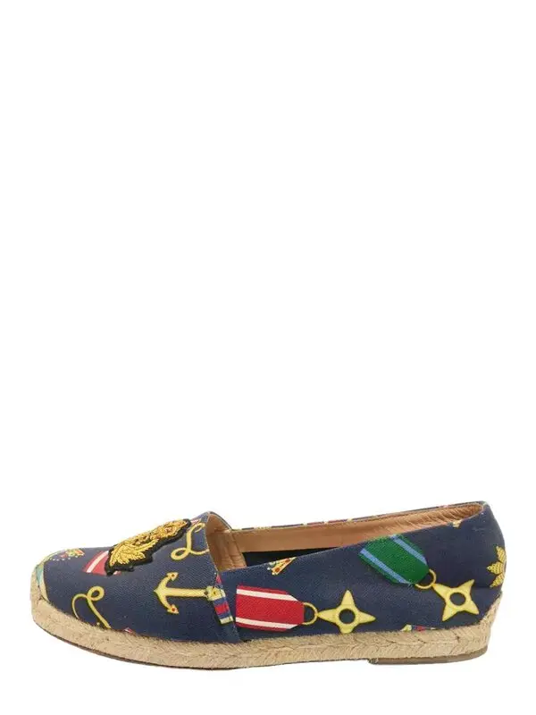 CHRISTIAN LOUBOUTIN Galia Espadrille With Embroidered Crest Patch - Blue