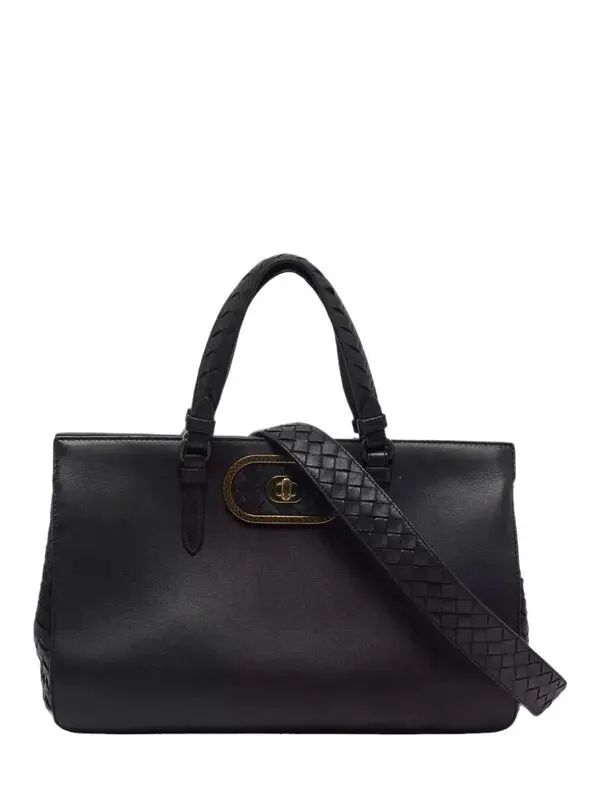 Bottega Veneta Elitica Leather Tote Bag - Black