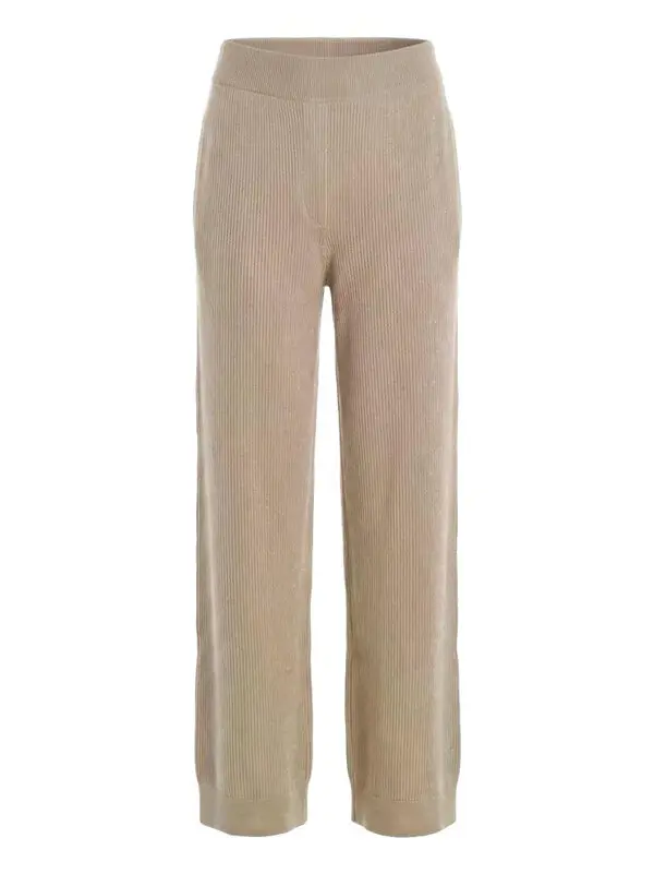 Brunello Cucinelli Ribbed-knit Cashmere Trousers - Neutrals