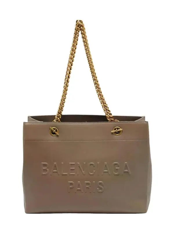 Balenciaga Leather Embossed Tote Bag - Brown