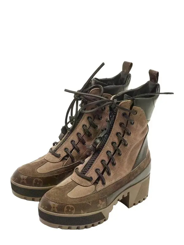 LOUIS VUITTON Laureate Lace-up Combat Boots - Brown