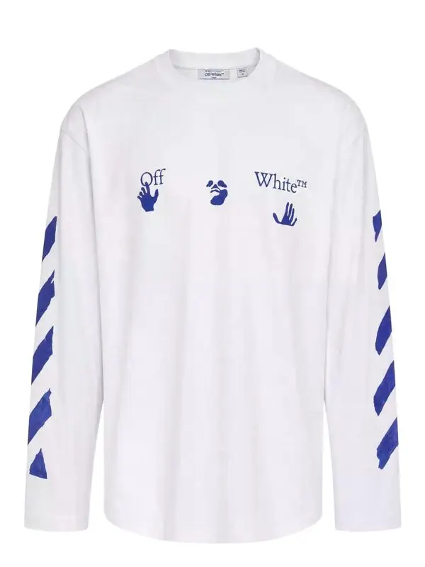 Off-White Diagonals Arrows Long Sleeve Sweater - White