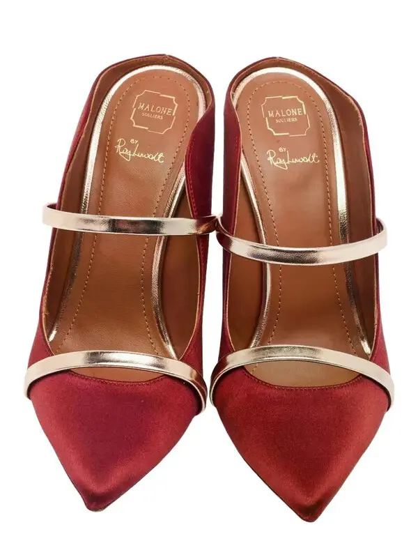 MALONE SOULIERS Maureen Pointed Toe Stiletto Mules - Red