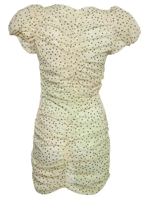 Magda Butrym Polka-dot Ruched Mini Dress - Neutrals