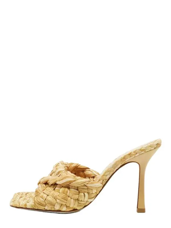 Bottega Veneta Lido Raffia Sandals - Neutrals