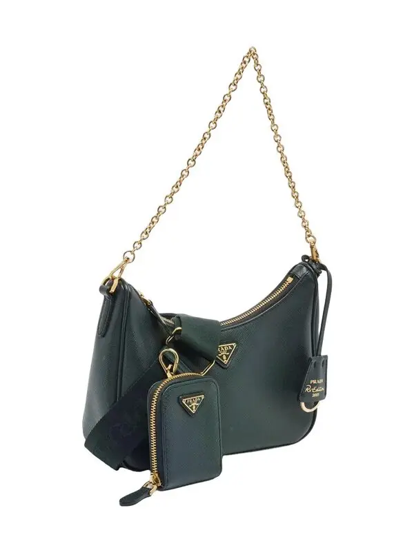 Prada Re-edition 2005 Saffiano Leather Shoulder Bag - Green
