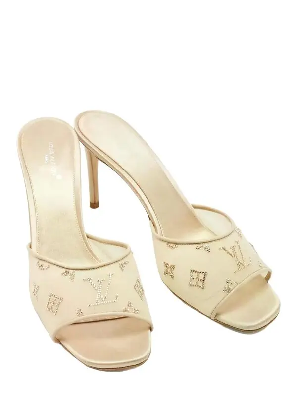 LOUIS VUITTON Crystal-embellished Heeled Sandals - Neutrals