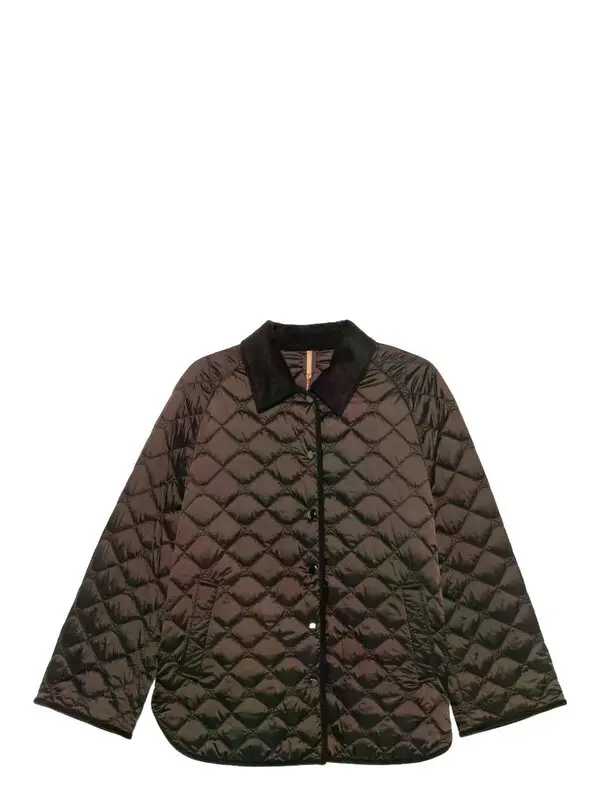Marina Rinaldi Quilted Corduroy-collar Jacket - Brown