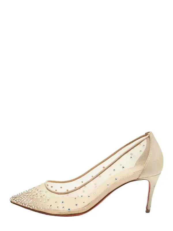 CHRISTIAN LOUBOUTIN Follies Strass Crystal Embellished Pumps - Neutrals