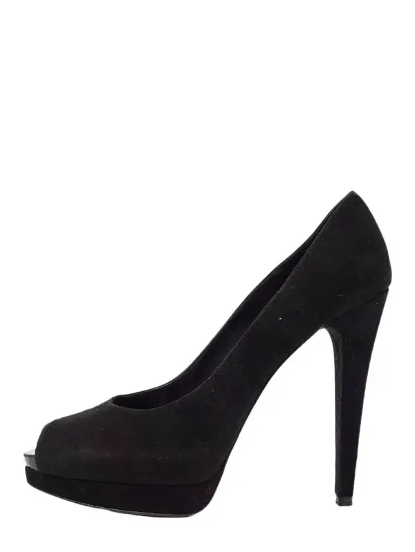 STUART WEITZMAN Suede Peep-toe Platform Stiletto Pumps - Black