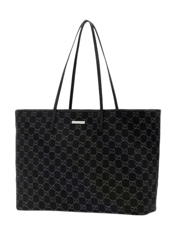 Gucci Large Gg Monogram Shoulder Bag - Black