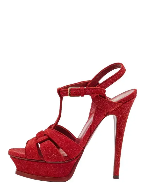 Saint Laurent Tribute Platform Sandals - Red