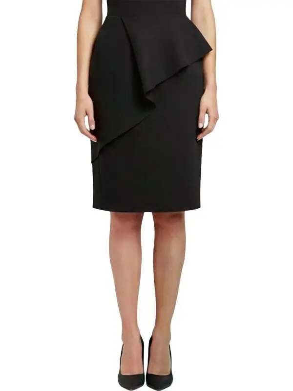 LANVIN Draped Zip-up Straight Skirt - Black