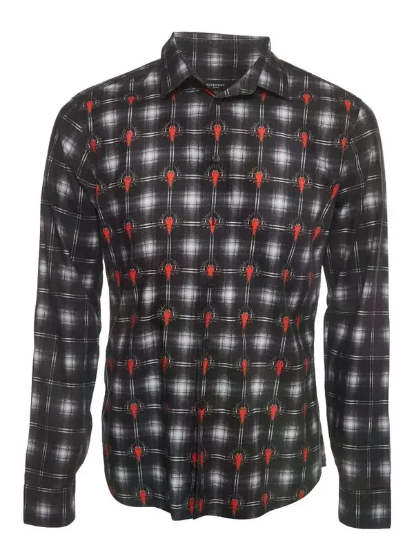 Givenchy Check-print Long-sleeve Shirt - Black