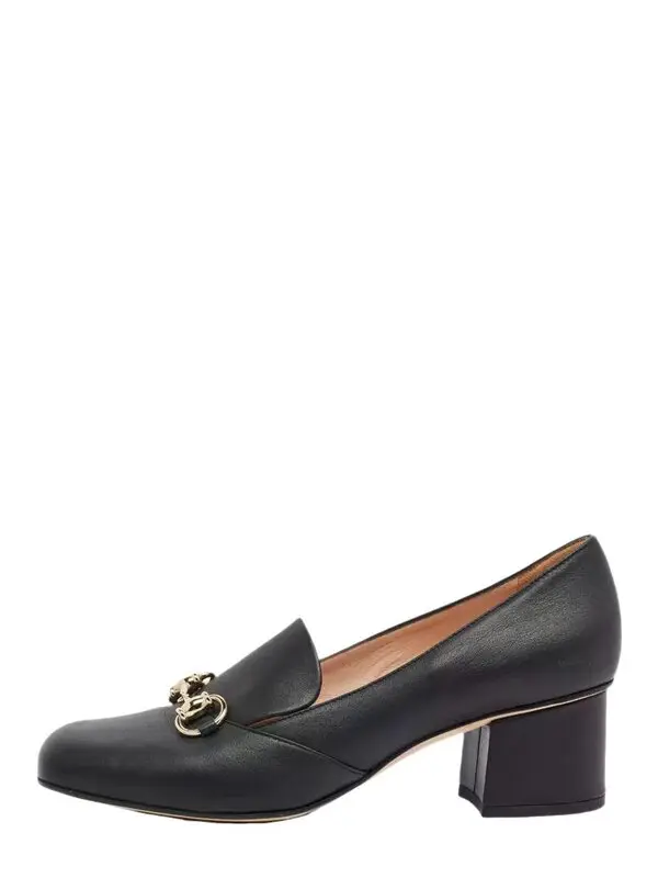 Gucci Horsebit Block Heel Pumps - Black
