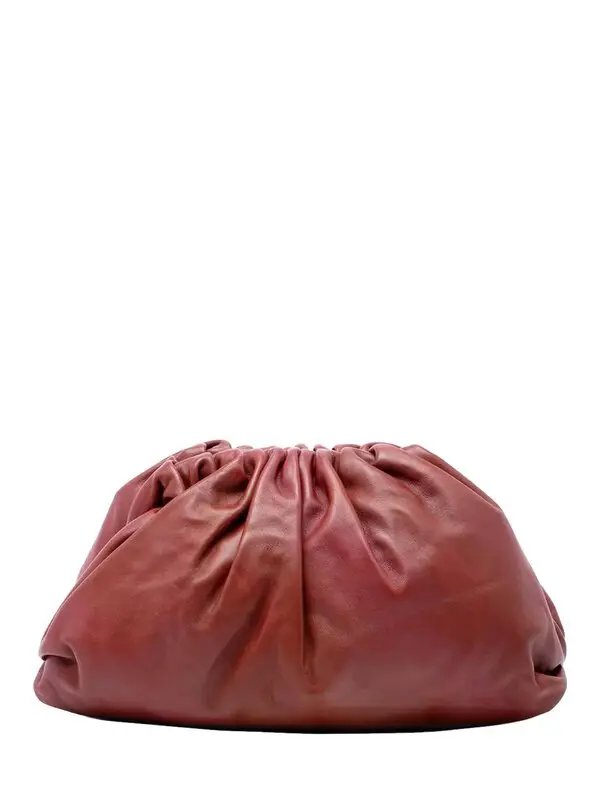 Bottega Veneta Lambskin The Pouch Clutch Bag - Red