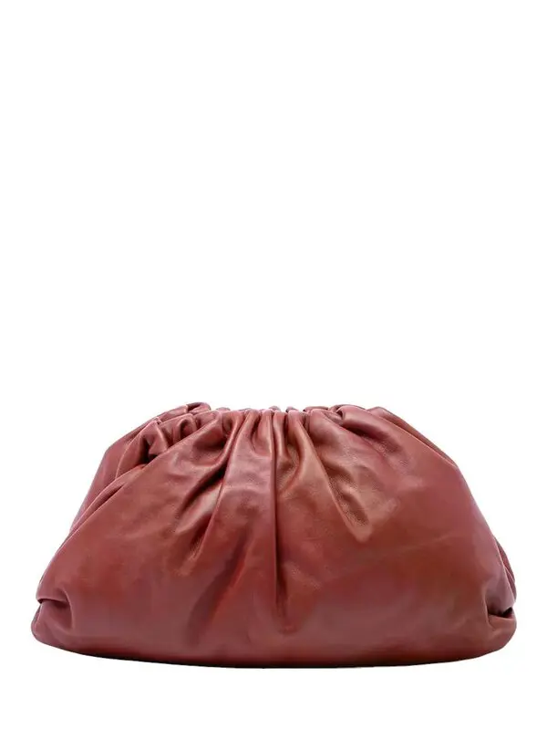 Bottega Veneta Lambskin The Pouch Clutch Bag - Red