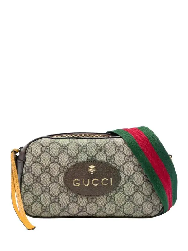 Gucci Gg Supreme Web Crossbody Bag - Neutrals