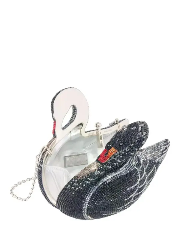 Judith Leiber Odile Crystal-embellished Swan Clutch Bag - Black