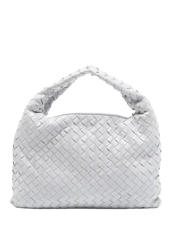 Bottega Veneta Small Hop Intrecciato Leather Tote Bag - Grey