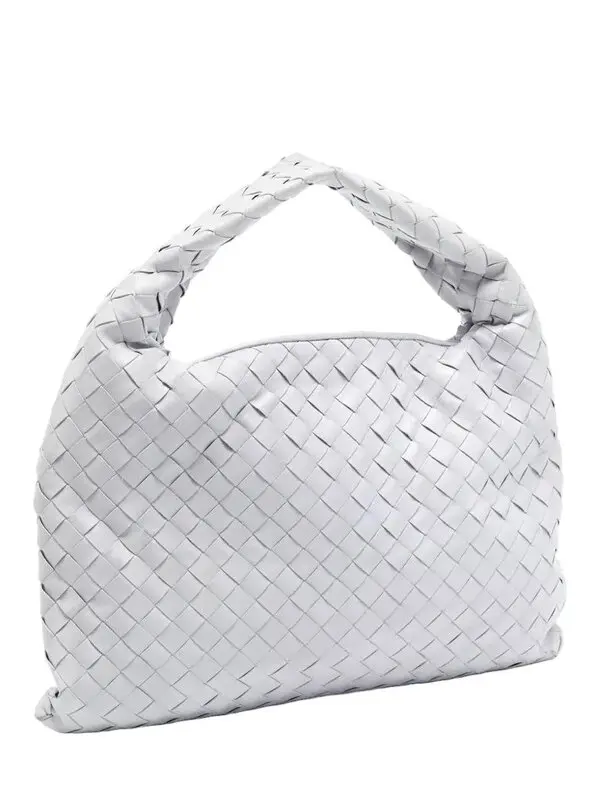 Bottega Veneta Small Hop Intrecciato Leather Tote Bag - Grey