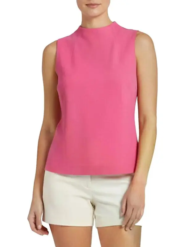 Alice + Olivia Sleeveless Mock Neck Top - Pink