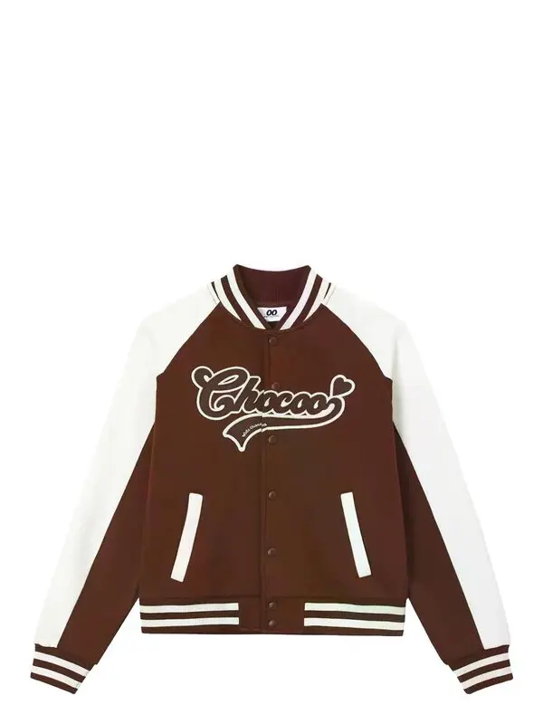 CHOCOOLATE Logo-embroidered Colour-block Bomber Jacket - Brown
