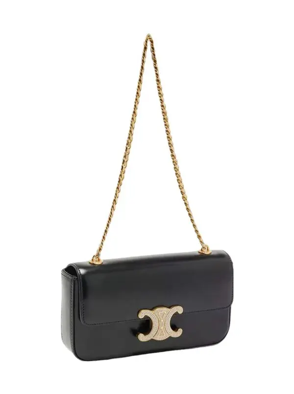 Celine Claude Crystal-embellished Shoulder Bag - Black