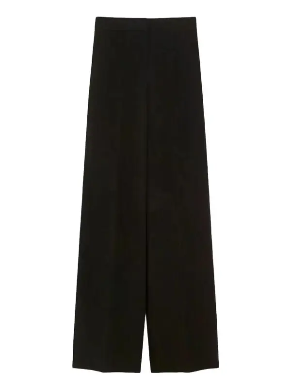 Max Mara Pressed-crease Wide-leg Trousers - Black