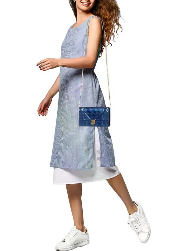 Dior 2018 Micro Diorama Leather Crossbody Bag - Blue