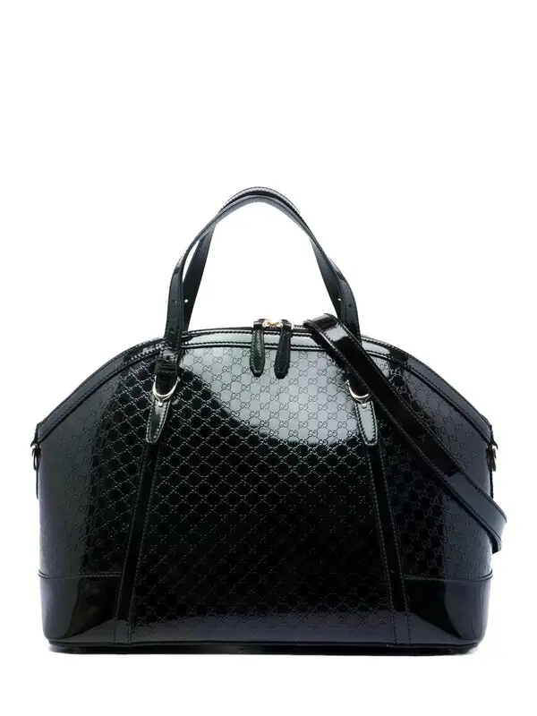 Gucci Patent Leather Dome Satchel - Black