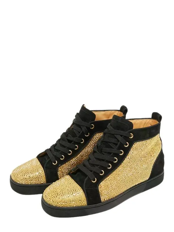 CHRISTIAN LOUBOUTIN Louis Crystal-embellished Sneakers - Black